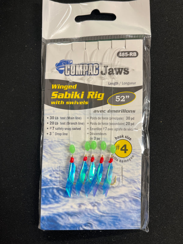 COMPAC JAWS WINGED SABIKI RIG [with swivels] - ATLANTIC GUNS & GEAR